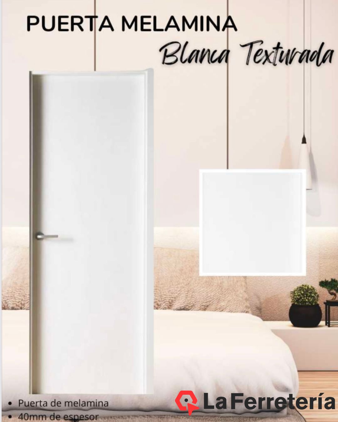 Puerta Melamina Blanco Texturada – La Ferretería